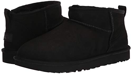 UGG womens Classic Ultra Mini Ankle Boot, Black, 7 US