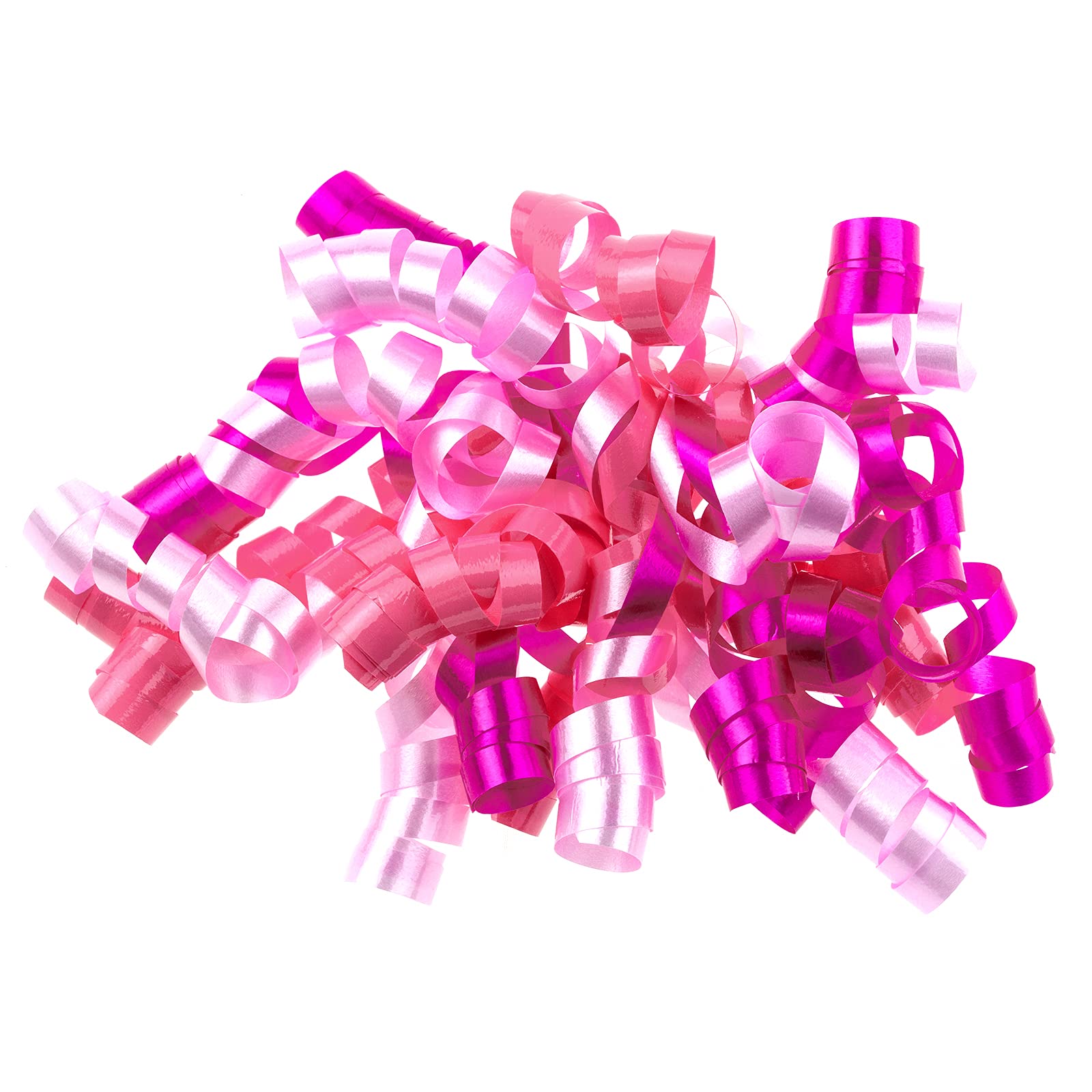 WRAPAHOLIC 12-Count Self-Adhesive Curly Bows Gift Wrap Accessory - Fushcia/Pink Mixed Color Combinations, Perfect for Christmas, Birthday, Holiday, Party Favors Decorations