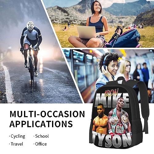 NEWCREATEES Laptop Backpacks Mike Boxer Tyson Unisex Backpack Multipurpose Double Shoulder Bag for Travle Camping Hiking Work Gifts