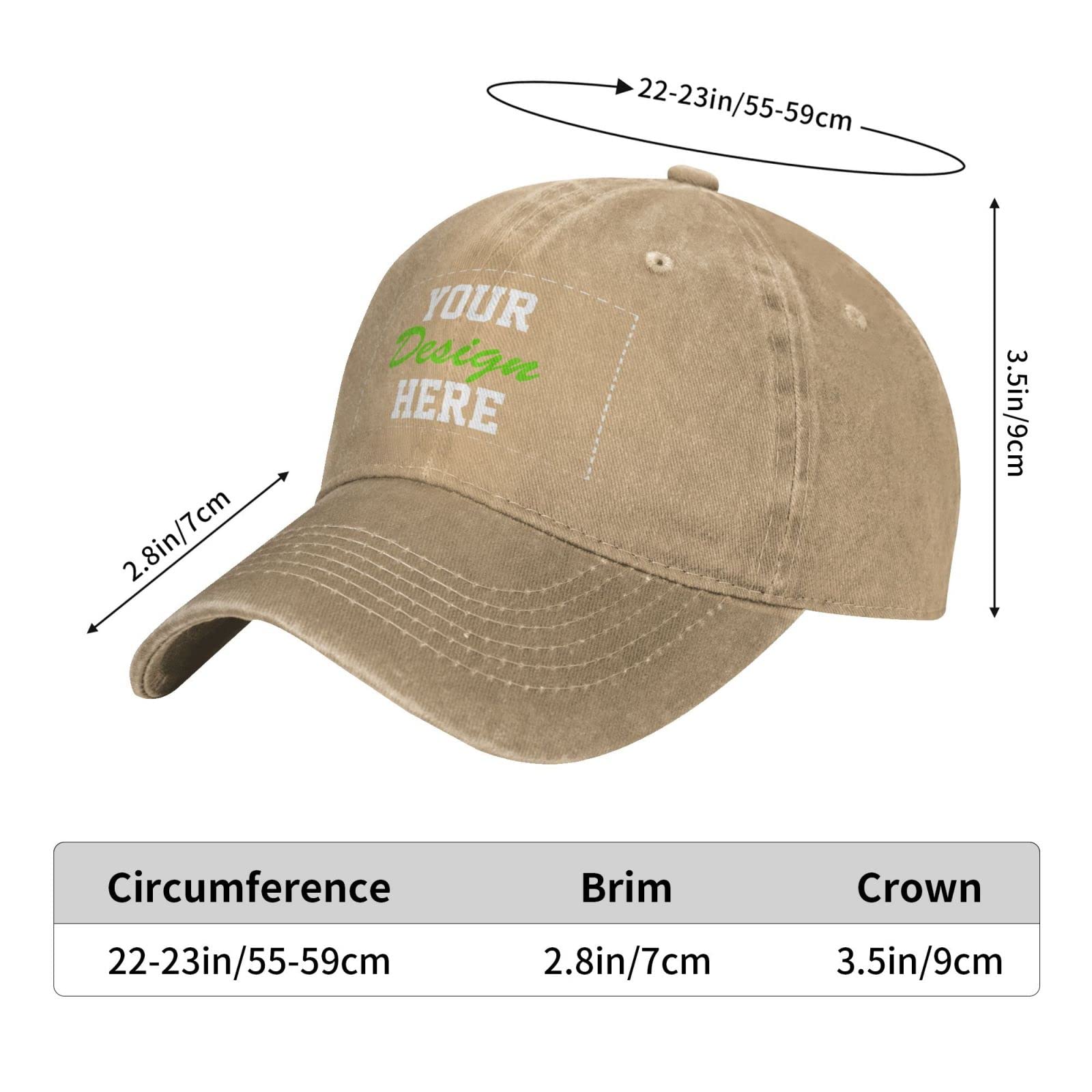 Funny Cowboy Hat Add Your Team Name Company Logo Custom Hats Design Your Own Customizable Personalized Washed Natural Cowboy Hats