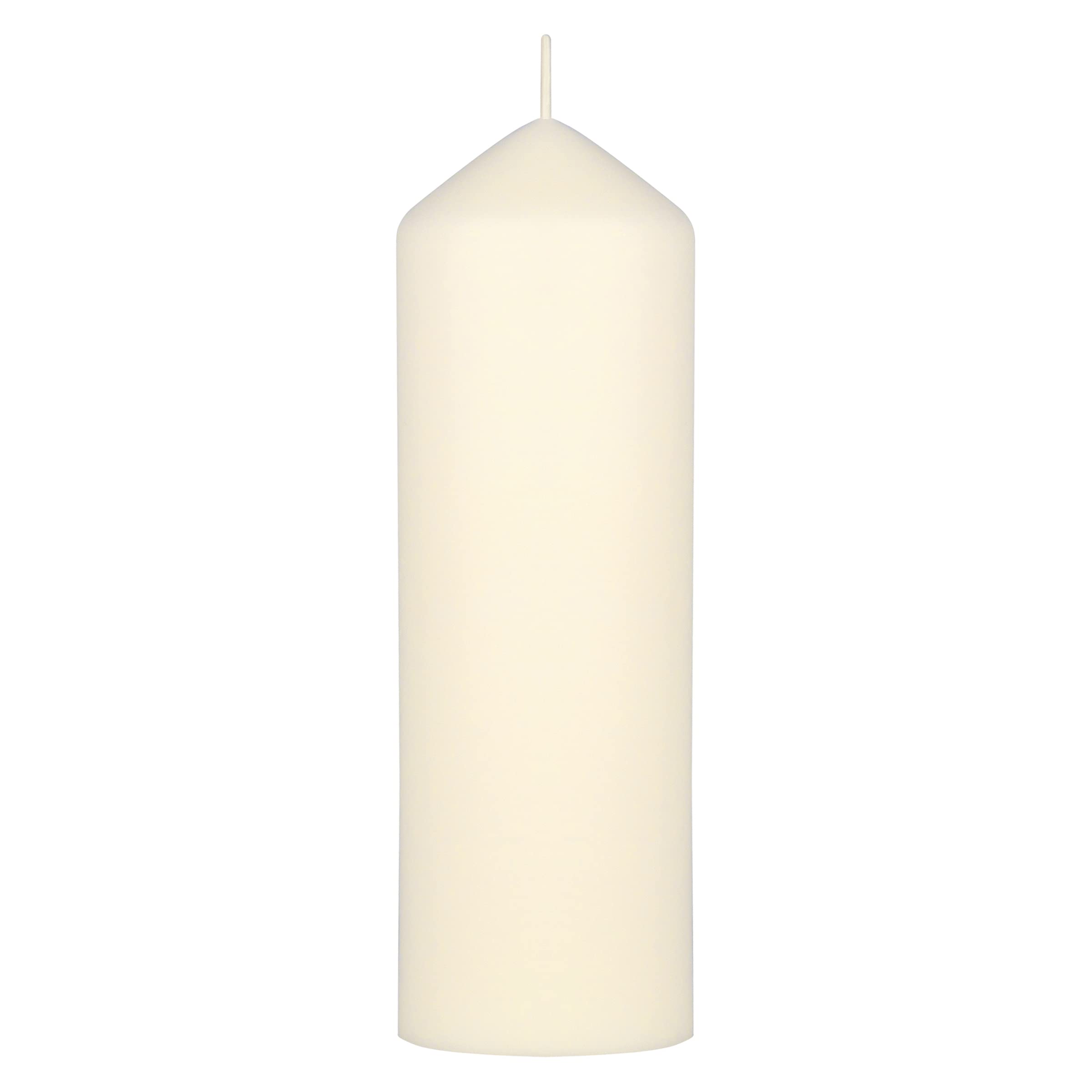 Mega Candles 1 pc Unscented Ivory Dome Top Round Pillar Candle, Economical One Time Use Event Wax Candles 3 Inch x 9 Inch, Wedding Receptions, Birthdays, Parties, Celebrations, Florists & Churches