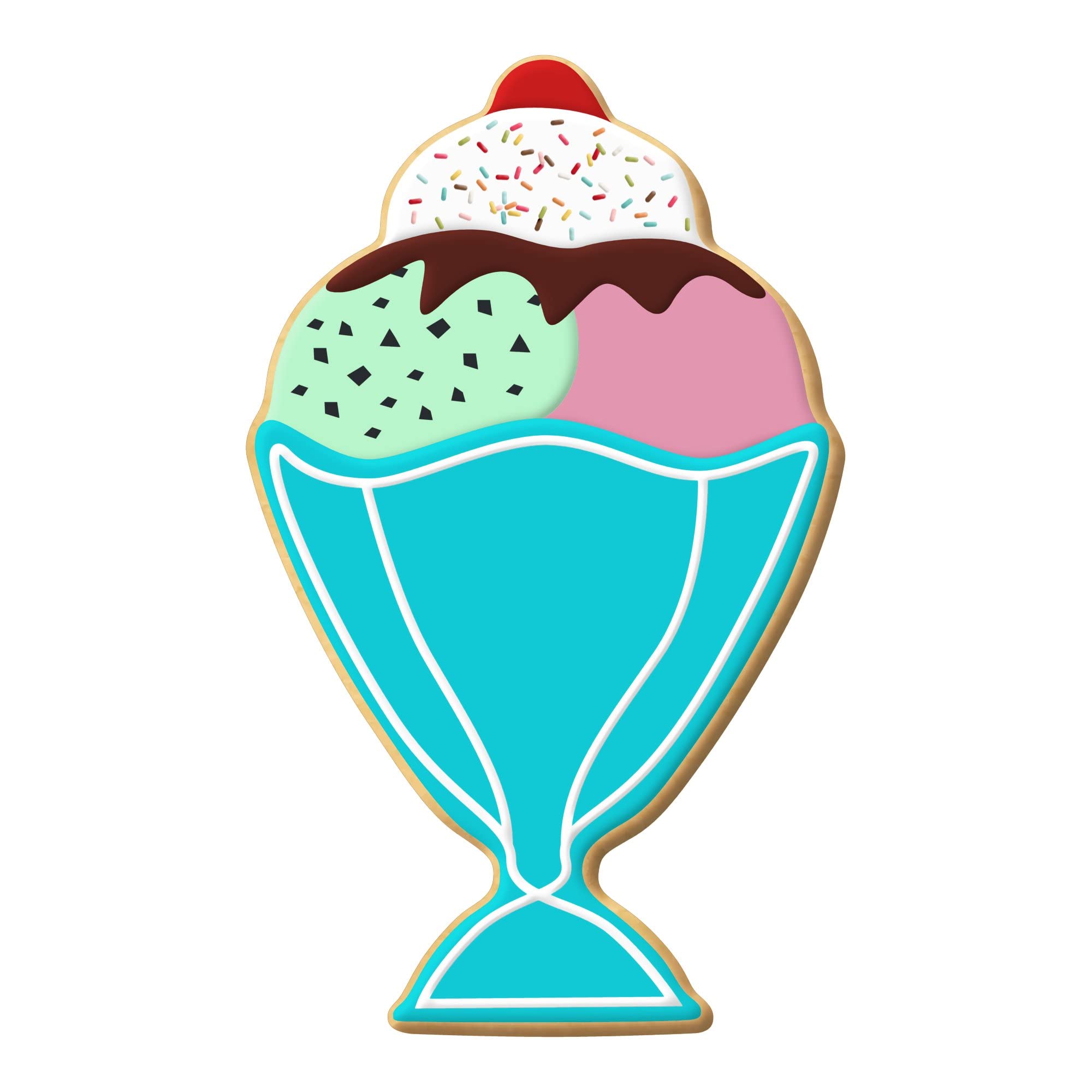 Ice Cream Sundae Cookie Cutter 5 Inch - Made in the USA β Foose Cookie Cutters Tin Plated Steel Ice Cream Sundae Cookie Mold
