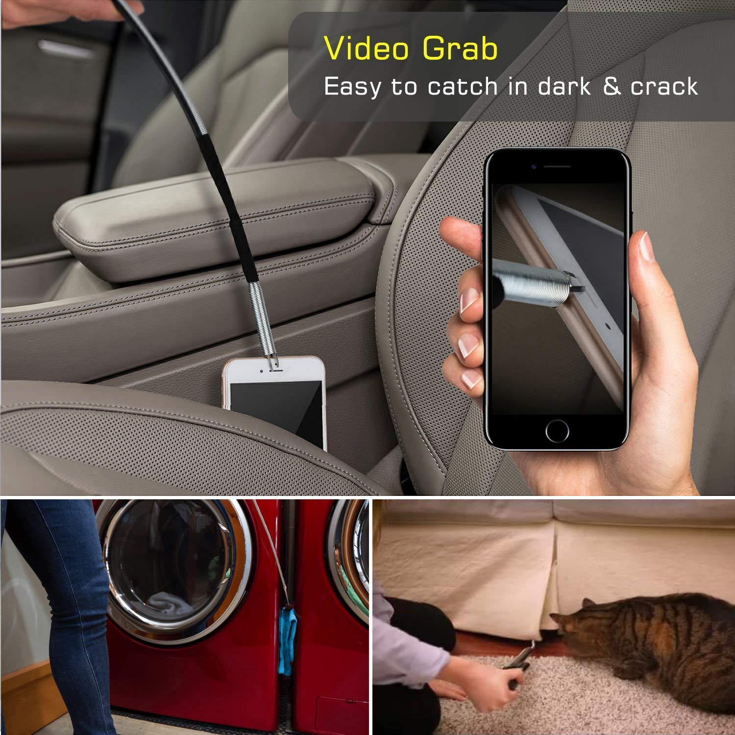 Endoscope WiFi, Wireless Endoscope Camera for Android 2.0MP Borescope Inspection Camera with Flexible Grabber 16.4ft (5M)