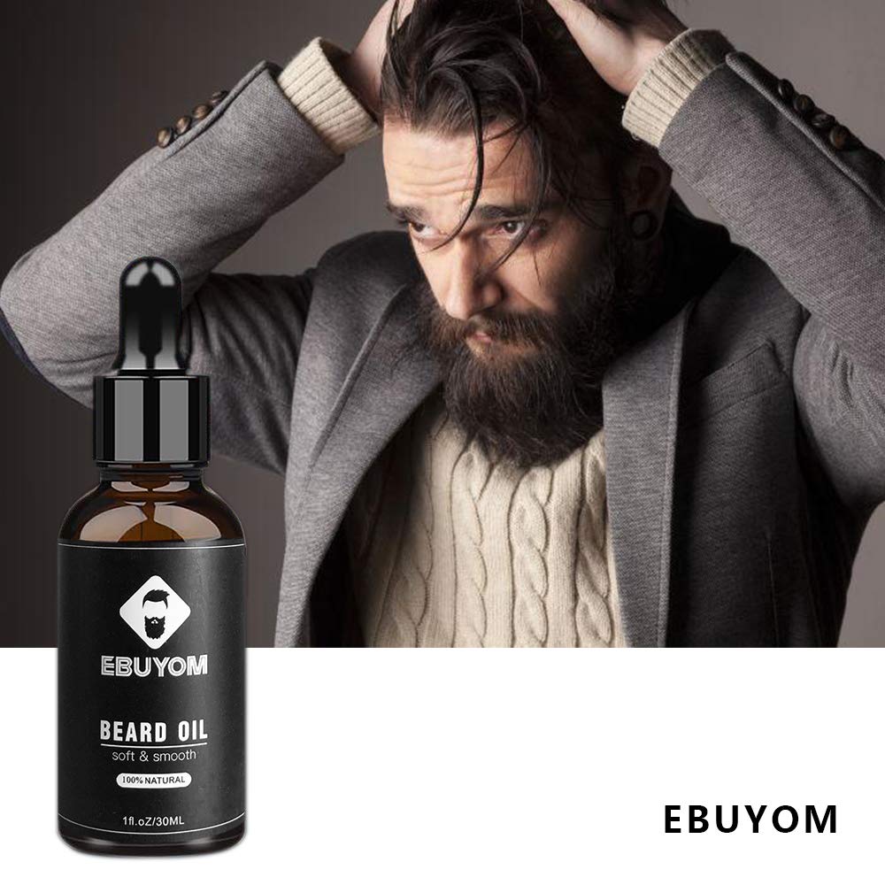 EBUYOM Beard Kit Beard Care For Men,Beard Oil,Beard Balm,Beard Shampoo,Beard Wooden Comb,Beard Brush,Mustache Scissors,Storage Bag,Beard Growth Grooming & Trimming Gift Set Beard Growth Kit