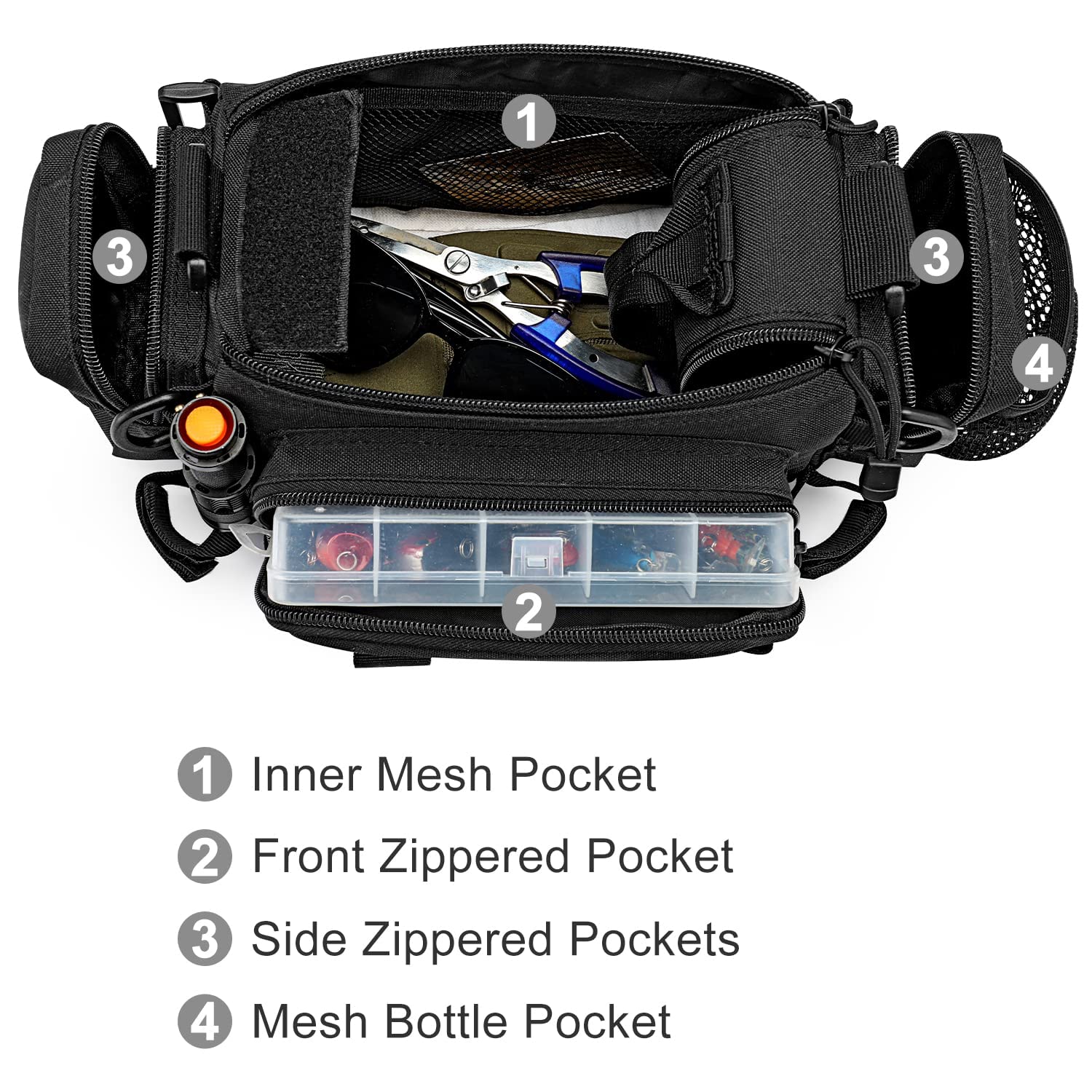 G4Free Outdoor Tactical Backpack Sling Fishing Tackle Bag