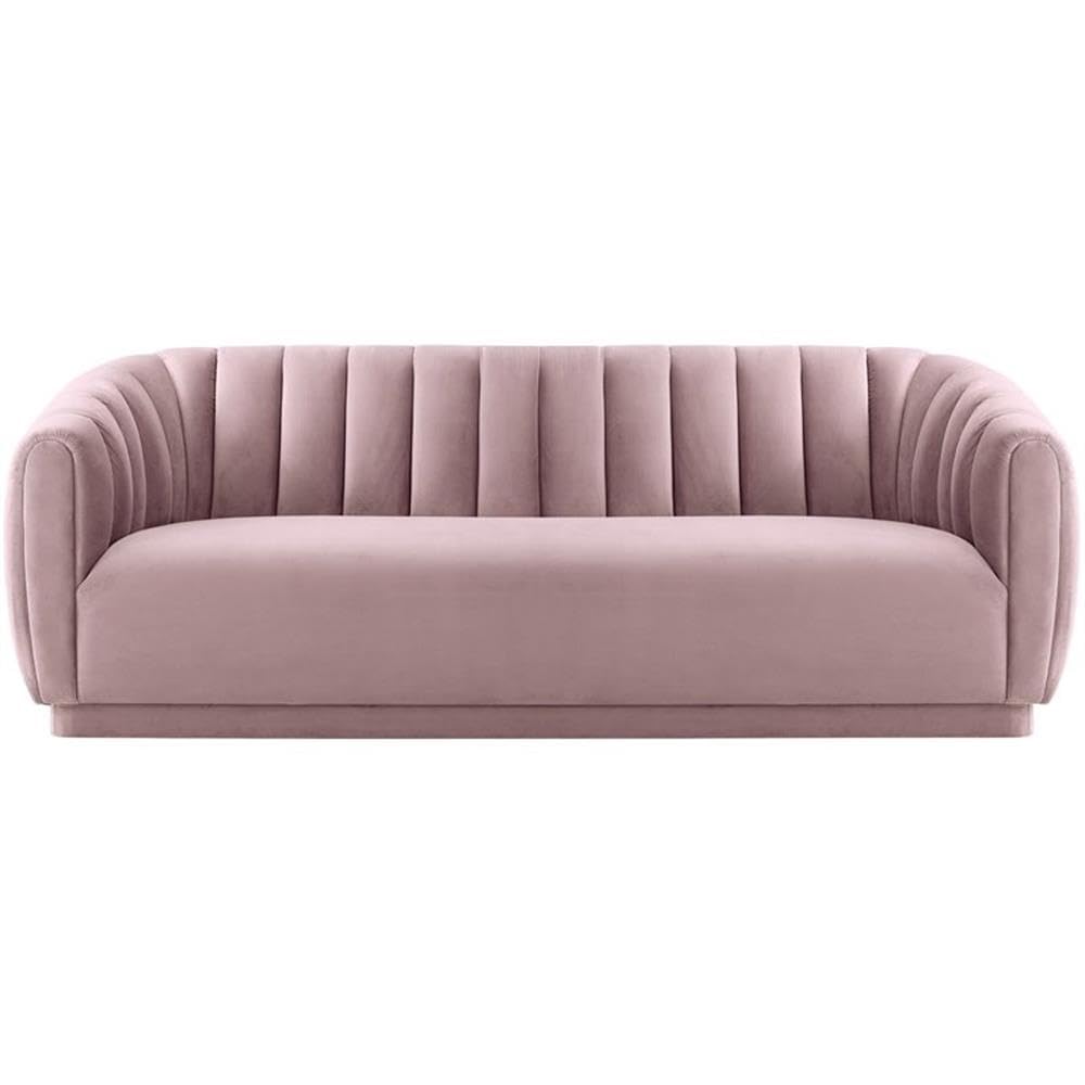 TOV Furniture Arno Collection Velvet Livingroom Sofa, Pink