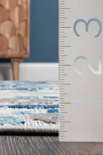 nuLOOM Indoor/Outdoor Contemporary Celestial Accent Rug, 3x5, Blue