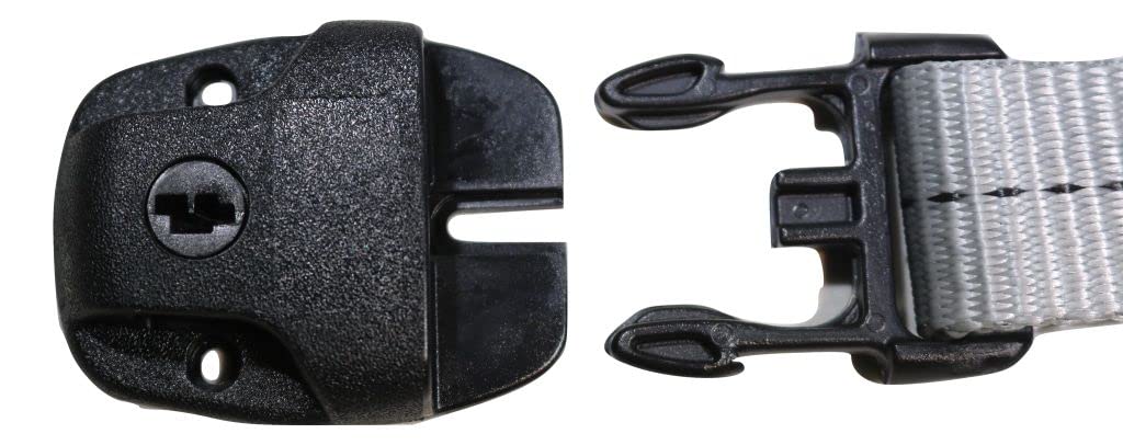 Hot Tub Spa Cover (2) Straps w/ (4) Locks & Keys - 12 feet, Adjustable, Kit w/Screws (Grey) Made in USA