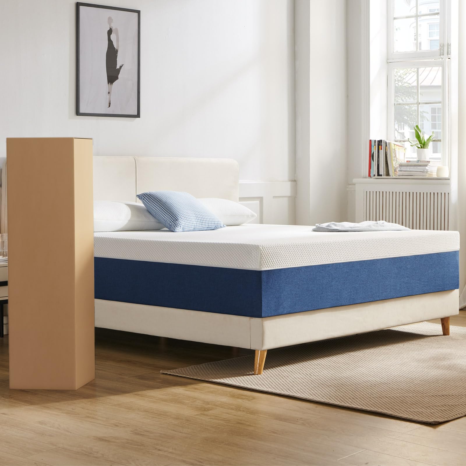 Natulliy TwinXl Mattress 8 Inch Gel Memory Foam Mattress in a Box, Medium Firm Support, Removable Cover, Fits Various Bed Frames,Non-Fiberglass Twin XL Size Mattress