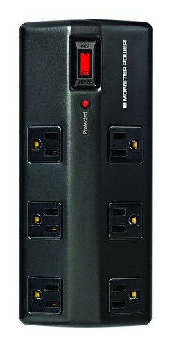 Monster Cable Surge Protection Outlet Strip 15 Amp 120 V 1080 Joule Black 6 Outlet 15 '