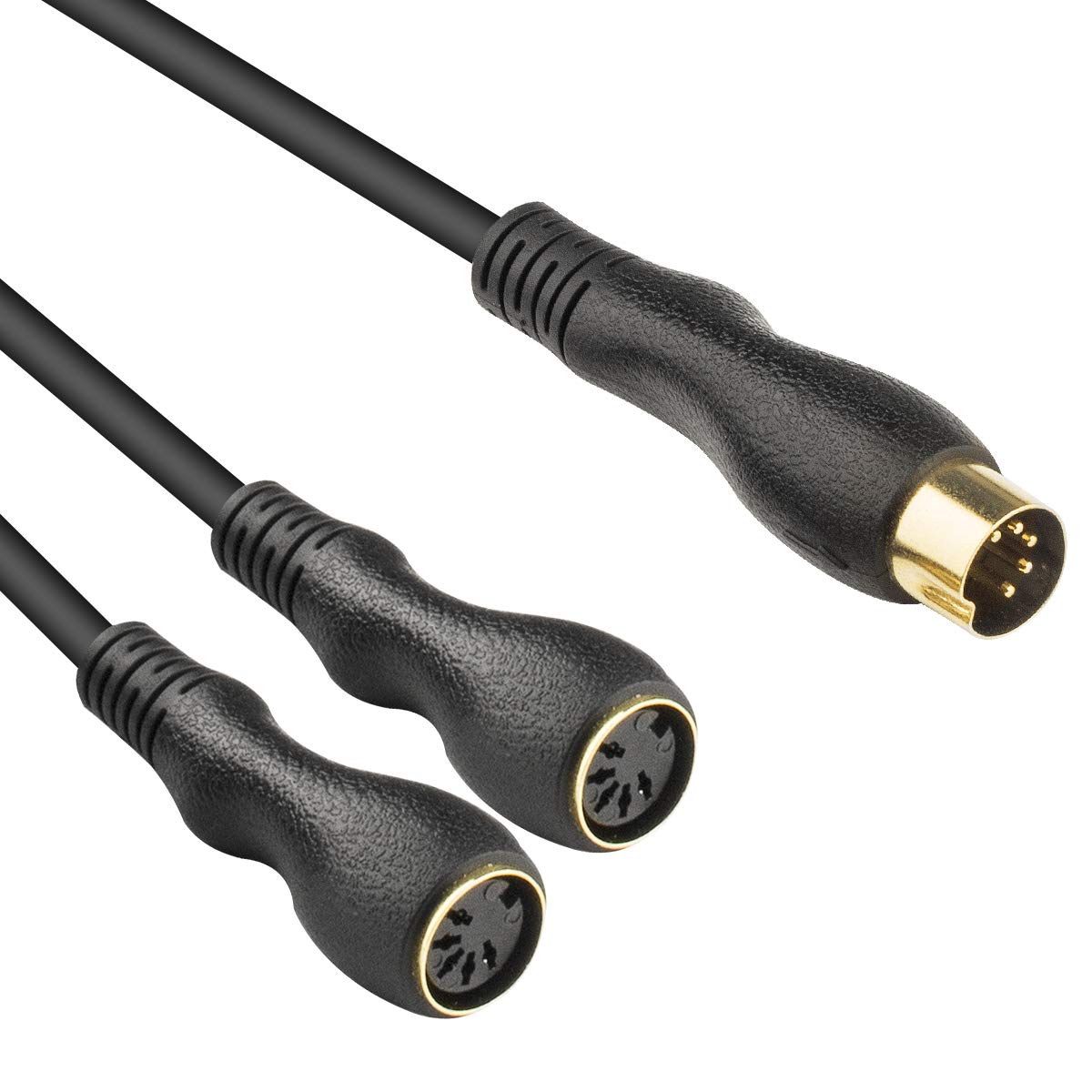 EBXYA MIDI Y Splitter Cable - 5 Pins Din MIDI Male to Dual Female Cable, 3 Feet 2 Packs