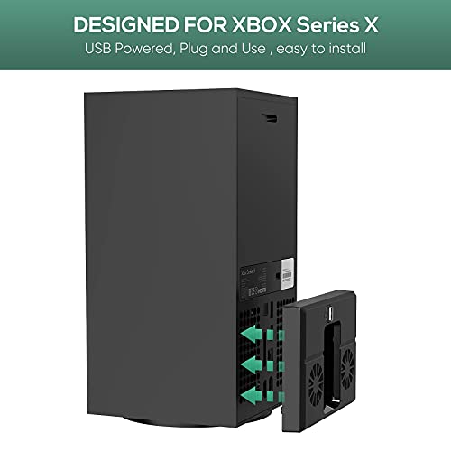 FASTSNAIL Vertical Cooling Fan for Xbox Series X, USB Powered Cooling Stand with Dual Fans and USB Port for Xbox Series X Console