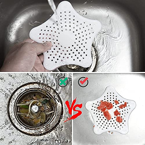 Kitchen Drain Hair Catcher Bath Stopper Sink Bathroom Protector Silicone Cover Basin Strainer Filter Shower Trap (Blue)