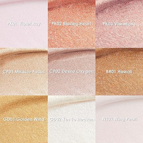 FOCALLURE Shimmer Liquid Highlighter, Smooth Cream Formula and Non-greasy Finish,Delivers a Natural Glow, Long Lasting Illuminator Highlighter Face Enhancing Makeup,Miracle Focus