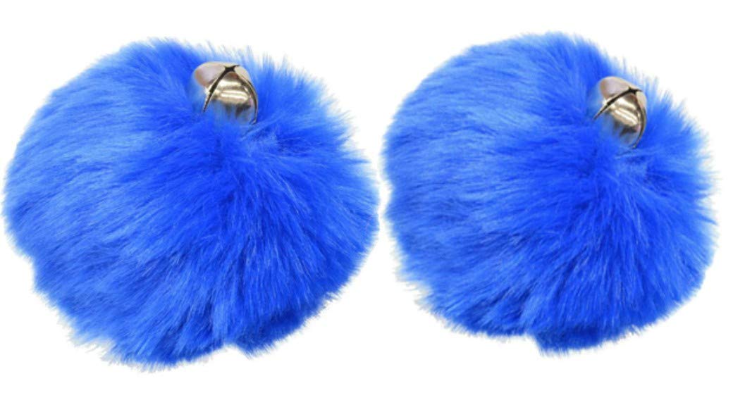 Epic Skates New! Royal Blue Fuzzy Tie-on Pom Poms with Jingle Bells…