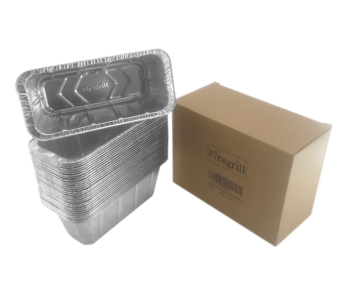 Firsgrill 30 Pack Professional Replacement Blackstone 17" 22" 28" 30" 36" Aluminum Foil Tray Drip Pans Griddle Grease Cup Liners 8" L x 3.75" Wx 3" D