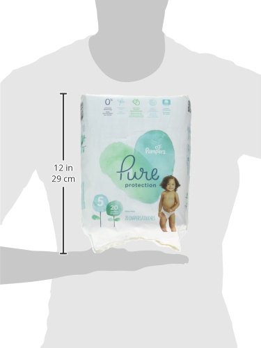 Diapers Size 5, 20 Count - Pampers Pure Protection Disposable Baby Diapers, Hypoallergenic and Unscented Protection, Mega Pack (Old Version)