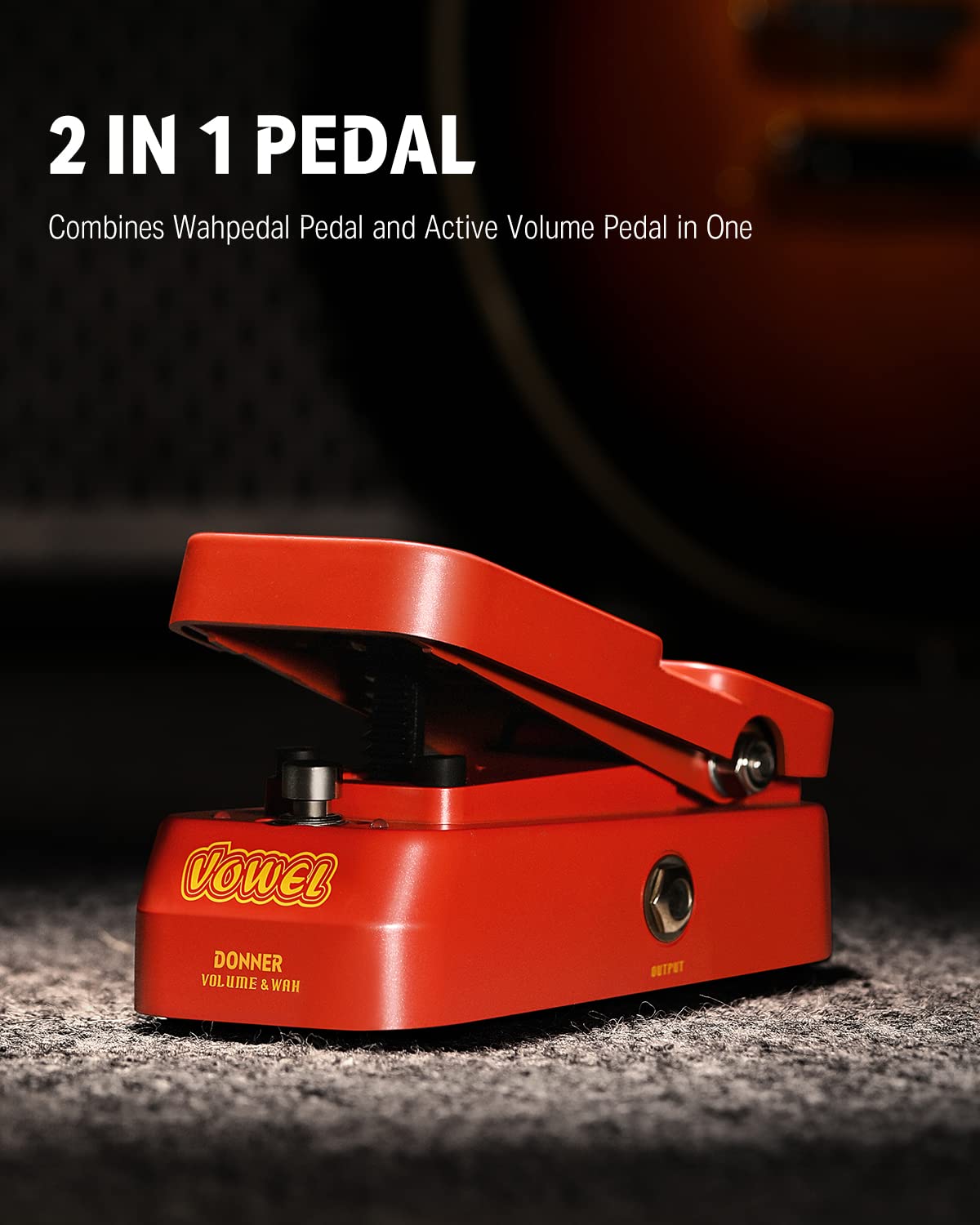 Donner Guitar Wah Pedal, 2 in 1 Wah Volume Pedal, Mini Vintage Electric Guitar Effect Pedal with Wah Wah Active Volume Control, Vowel Lightweight Guitar Pedal