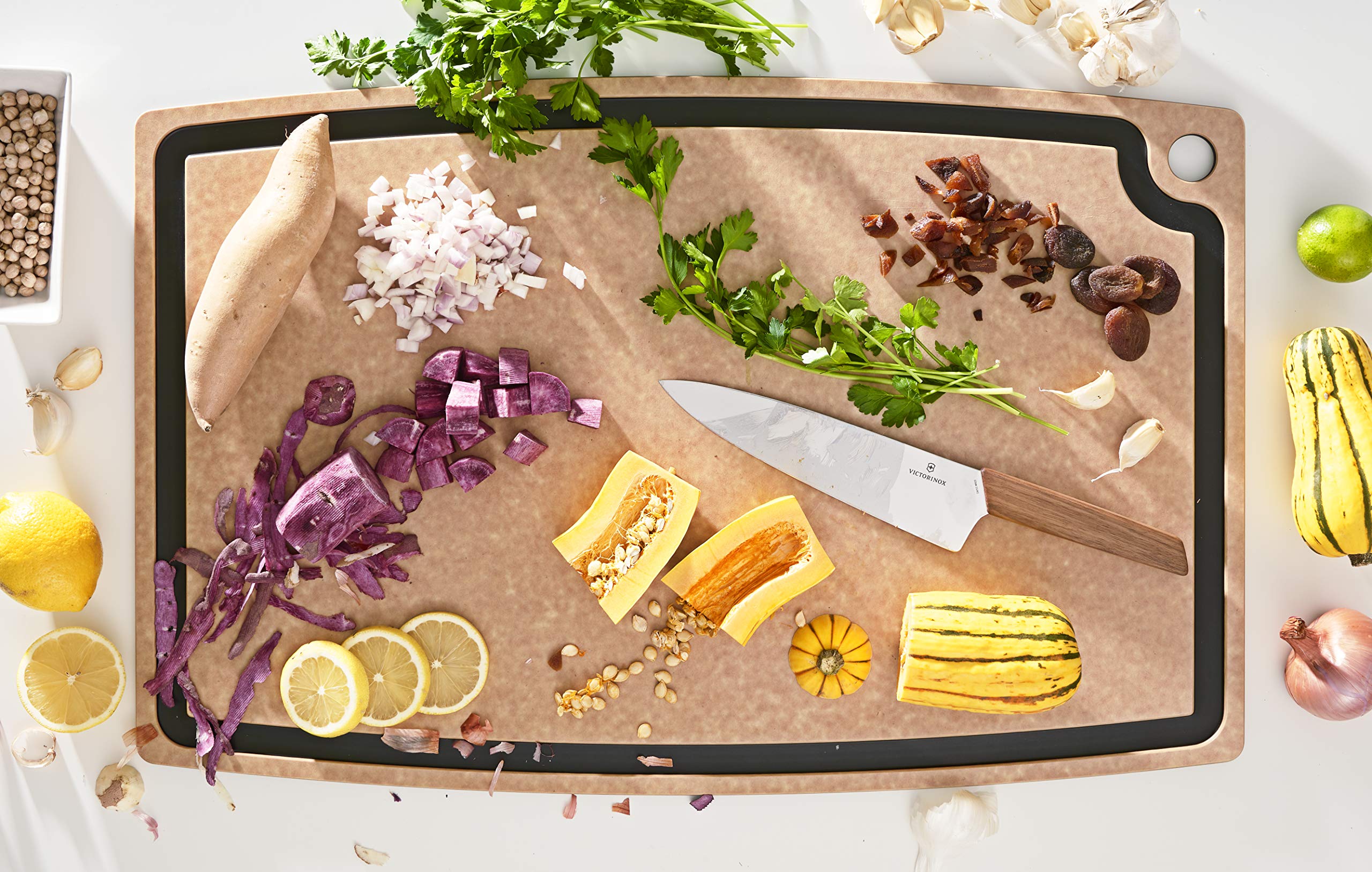 Epicurean Gourmet Series Cutting Board with Juice Groove, 27-Inch by 17.5-Inch, Natural/Slate
