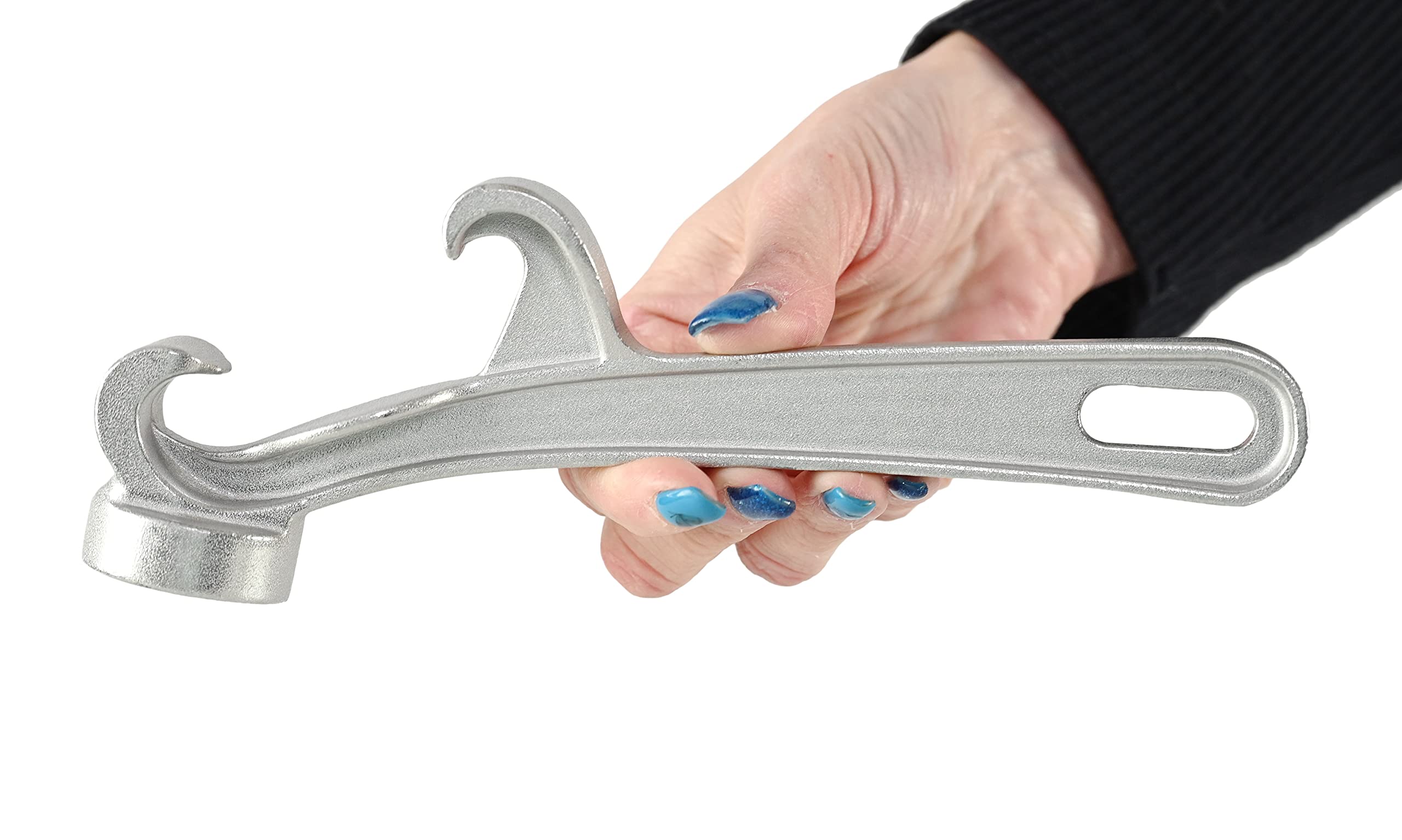 HOME-X Aluminum Pail Opener, Sturdy Bucket Lid Removal Tool, Handy Lightweight Aluminum Lid-Remover and Opener Tool, 8 ½” L x 2" W x 1 ¼” H, Silver