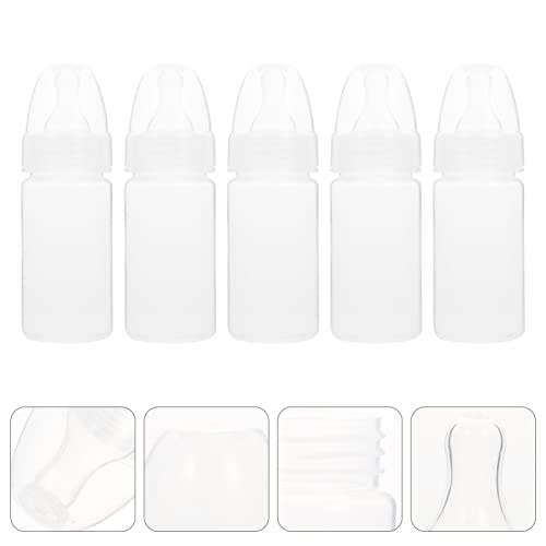 EXCEART 5Pcs Newborn Disposable Milk Bottles Clear Scale Milk Powder Bottles Babies Milk Bottles (White)