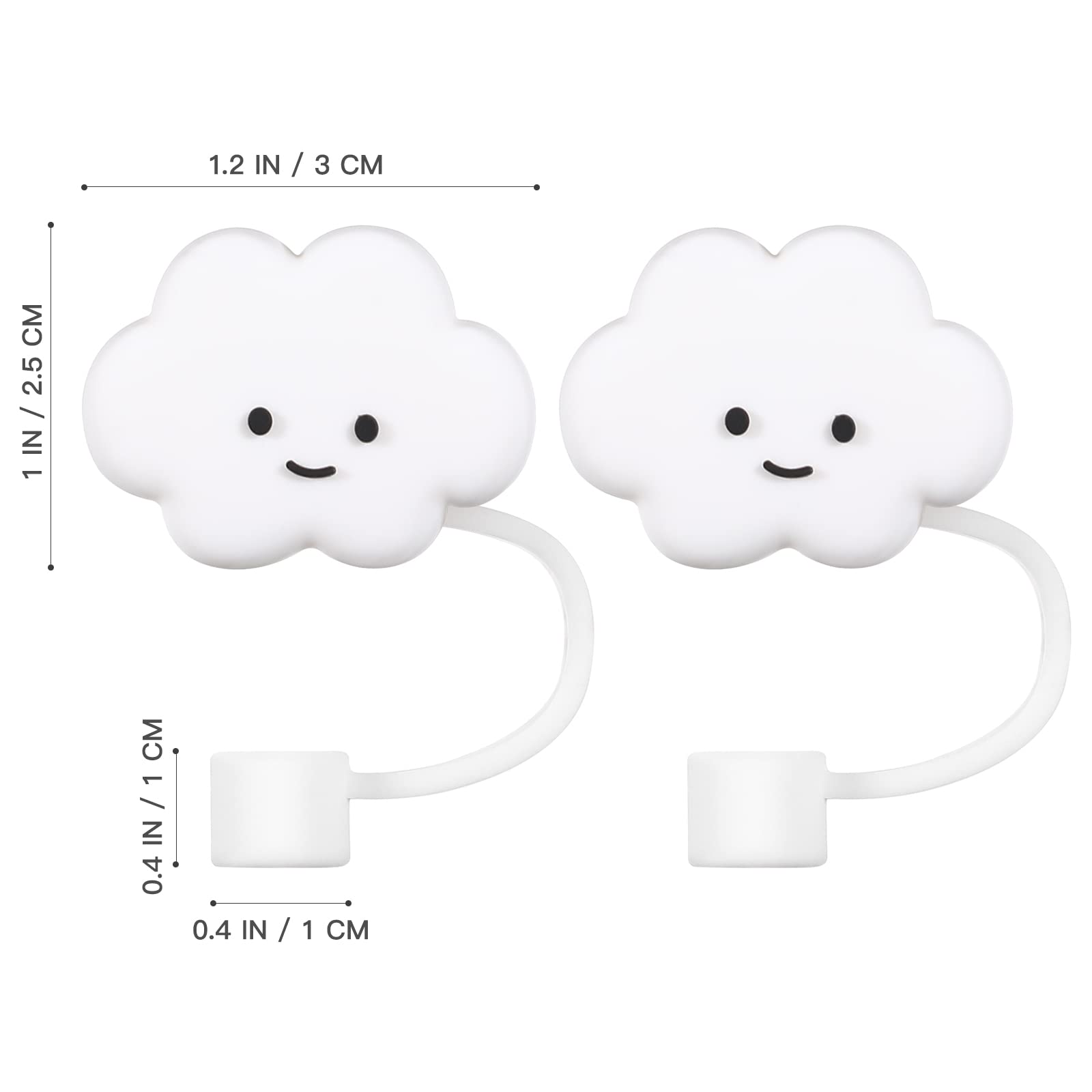 Homoyoyo 6-8mm Straw Cover, 2pcs Cloud Shape Straw Covers Cap for 40 oz 30 oz Tumbler,Reusable Straw Cap Toppers,Cute Silicone Straw Covers,Soft Silicone Straw Cover Cup Accessories