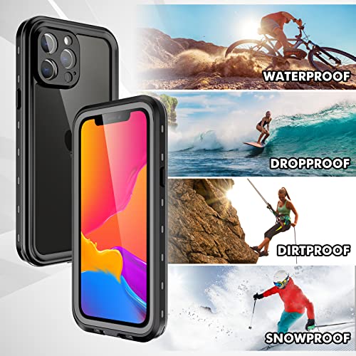 MAXCURY Waterproof Case for iPhone 13 Pro Max, Heavy Duty Shockproof Case Built in Screen Protector for Men & Women, Full Body Protection Apple Cover for 13ProMax 6.7 inch Phone (Black)
