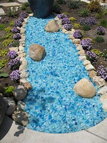 Margo Garden Products 1/2" 10lbs Dragon Glass, 10 lb, Bahama Blend