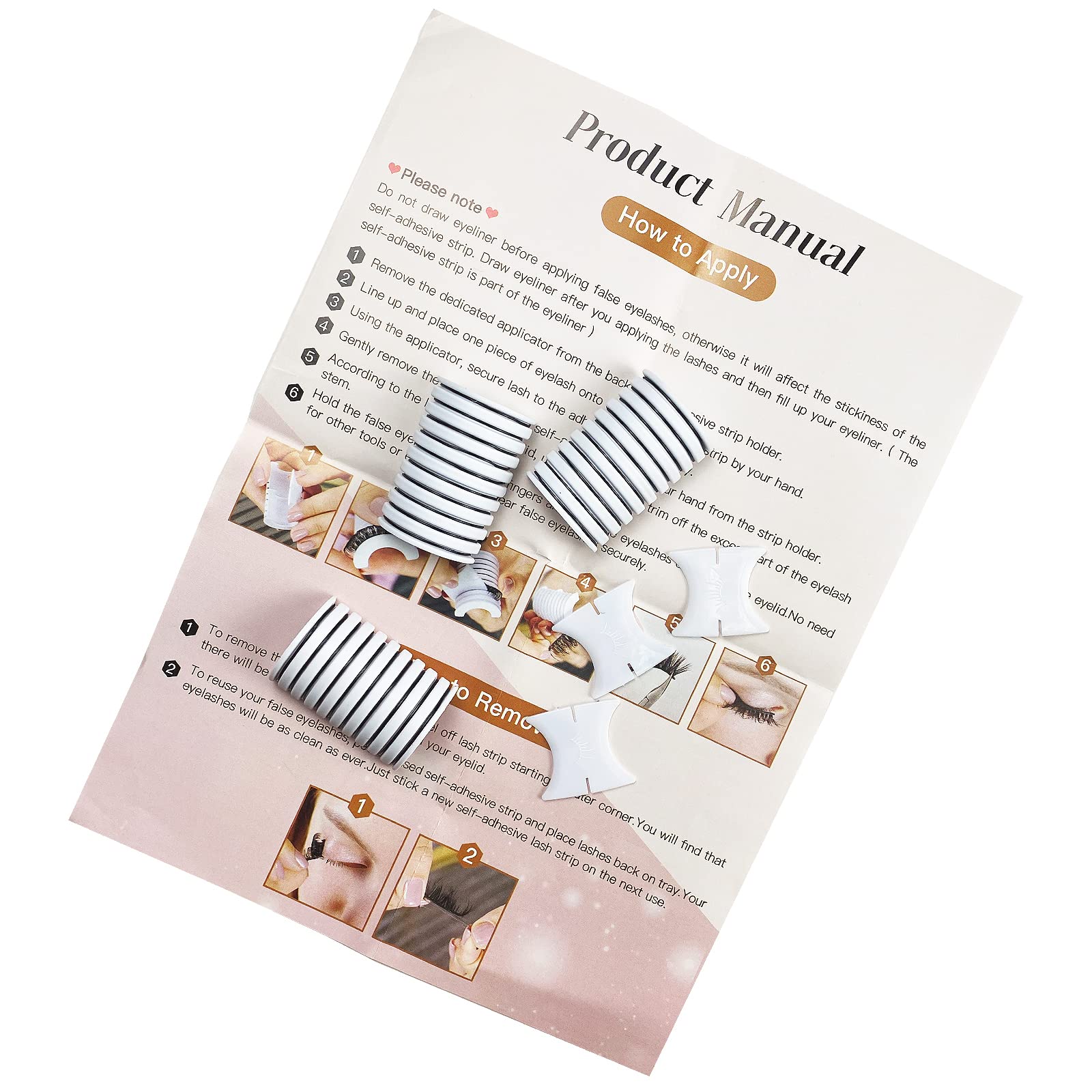 Lash Glue Replacement Self-adhesive Strips 30 Pcs with Applicator, Waterproof Self-sticking Adhesive Strips Fit for All Strip False Eyelashes, Single Length 35mm, Ideal Way to Apply Fake Lashes Black