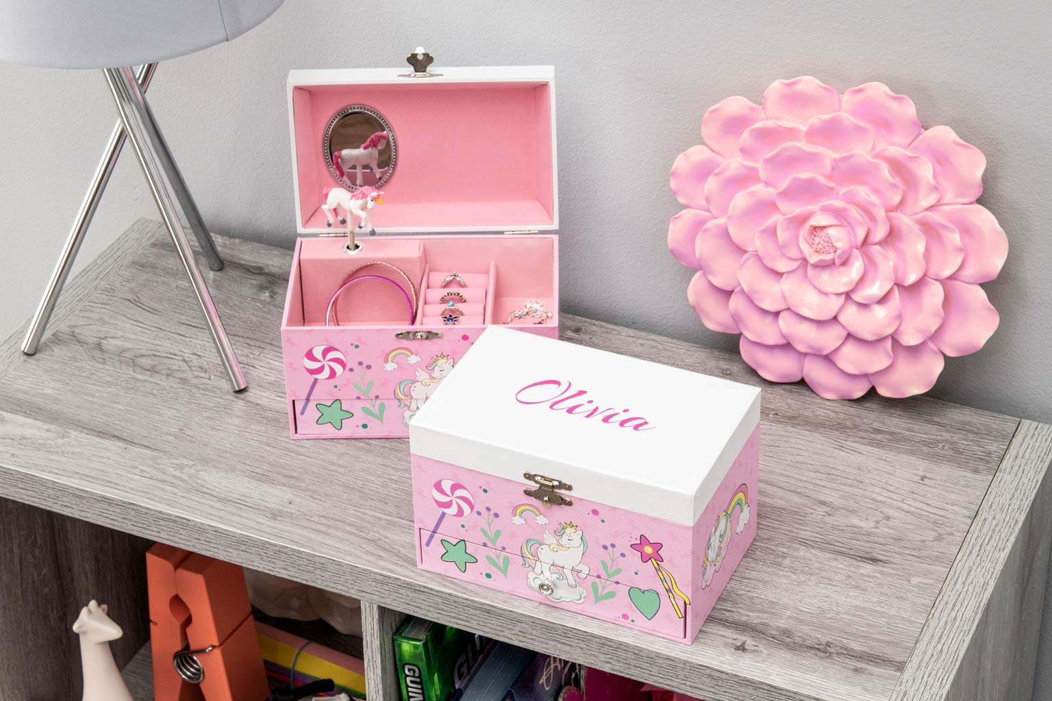 DIBSIES Personalized Musical Unicorn Jewelry Box