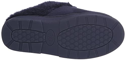 MUK LUKS Women's Polysuede Clog Slipper, Royal Blue, Large