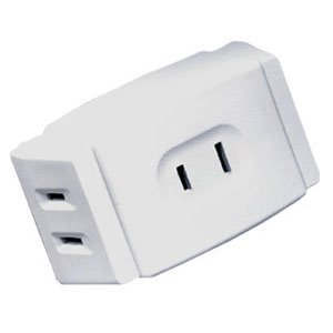 Koolatron Multi Plug Wall Outlet Extender, Mini 3 in 1 Plug for Travel, Home, Office (White)