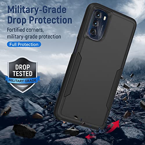 Warsia for Moto G 5G 2022 Case,Motorola G 5G 2022 Case with Screen Protector[Military Grade Drop Tested] Heavy-Duty Tough Rugged Shockproof Protective Case for Motorola Moto G 5G 2022, Black