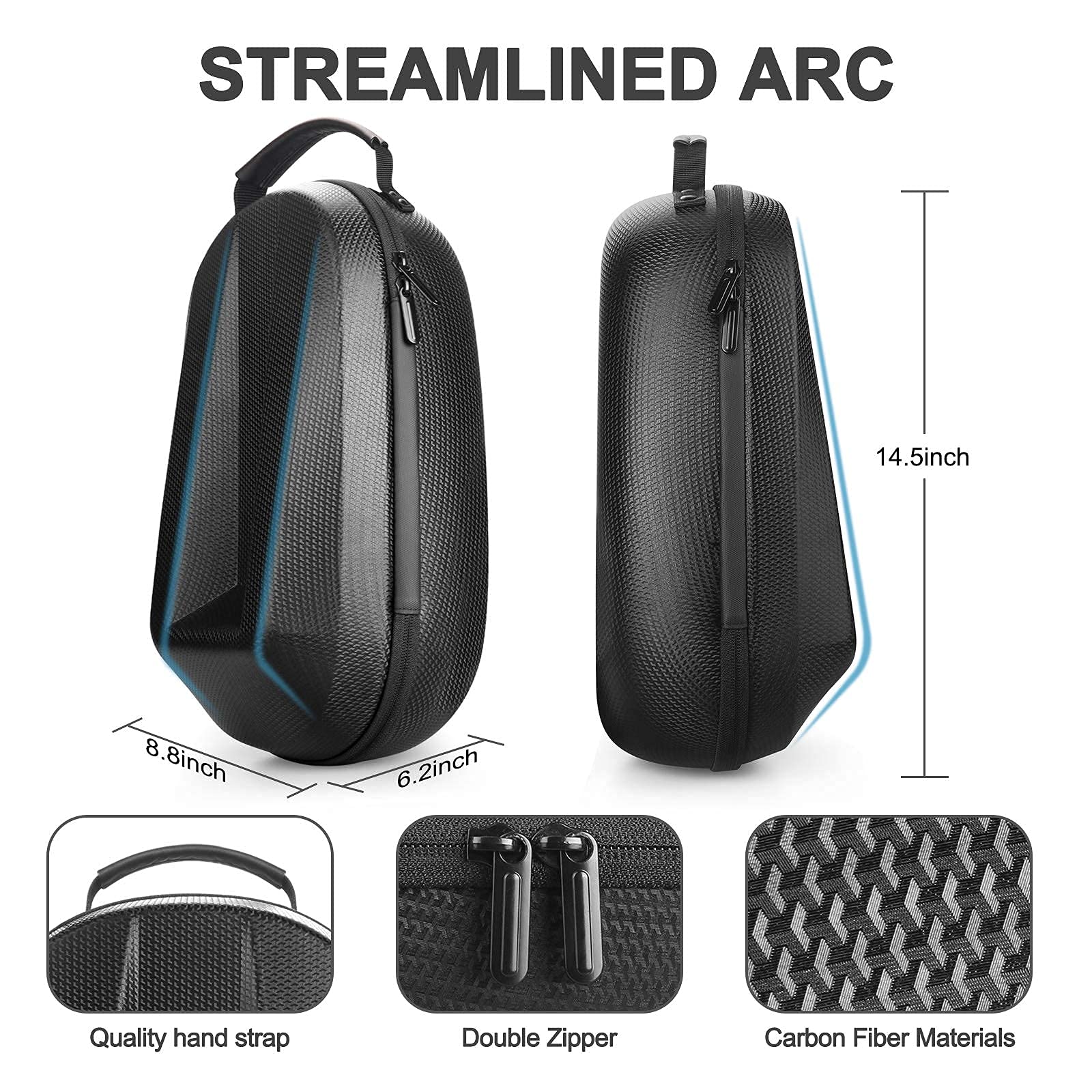 Eyglo Elite Strap Case for Oculus Quest 2 VR Headset Travel Bag Carrying Case Equipped Quest 2 Head Strap -Enhanced Support and Protection (Black)