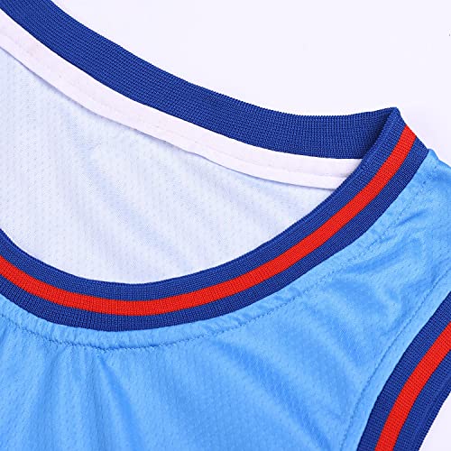 Tocament Mens 1# Space Movie Jersey Basketball Jersey S-3XL 90S Hip Hop Clothing for Party Blue Small