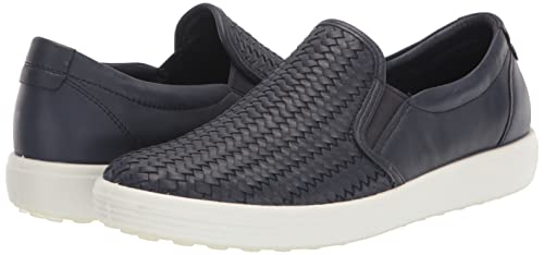 ECCO Women's Soft 7 Woven Slip on 2.0 Sneaker, Night Sky, 9-9.5