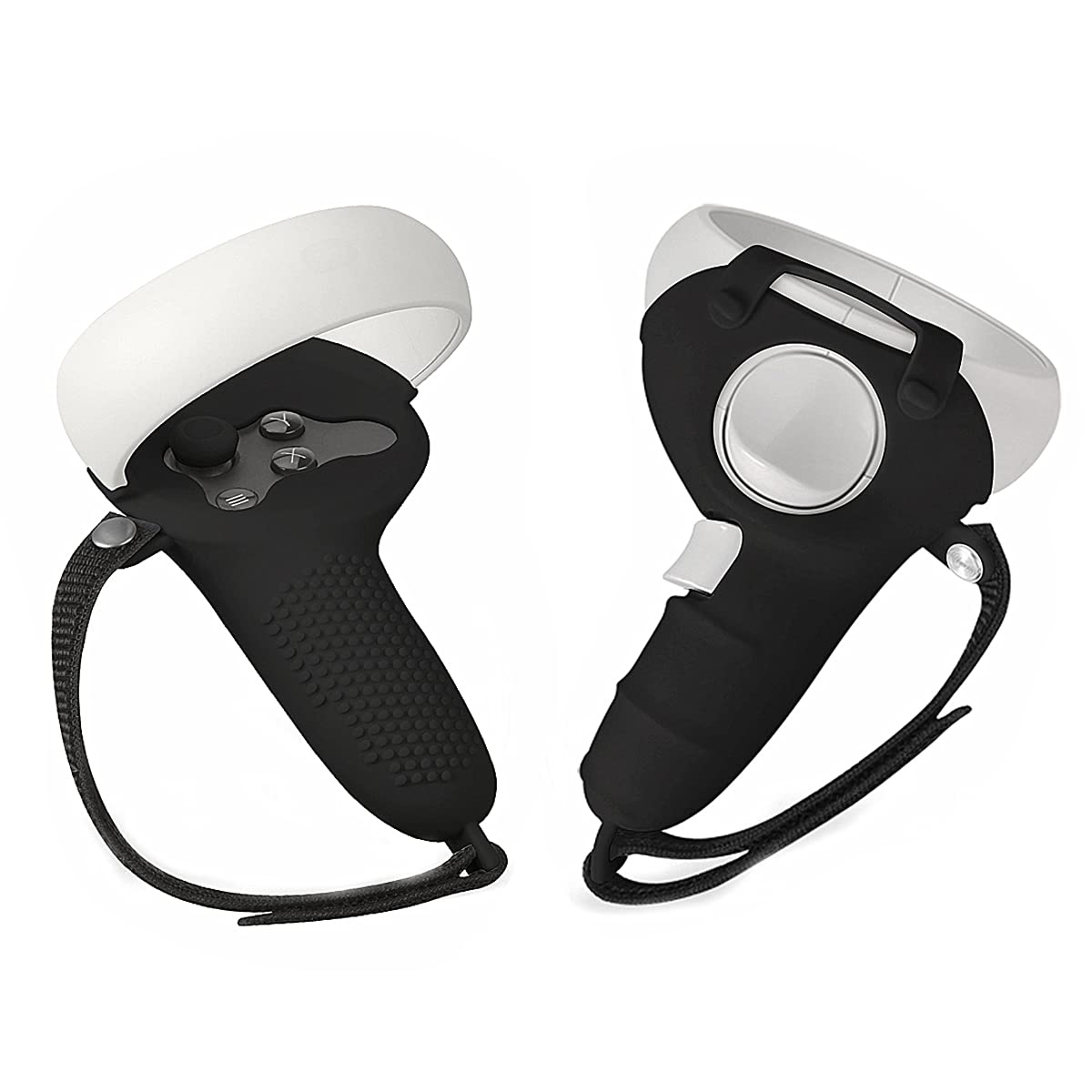 Eyglo Touch Controller Grip Cover Straps for Oculus Quest 2 Headset, Non-Slip Joystick Caps, Anti-Throw Protective Sleeve Oculus Quest 2 Accessories (Black)