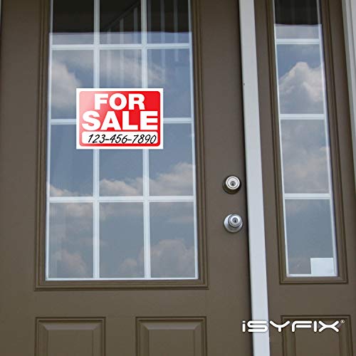 iSYFIX For Sale Signs Stickers β 2 Pack 10x7 Inch β Premium Self-Adhesive Vinyl, Decal, Indoor & Outdoor Red
