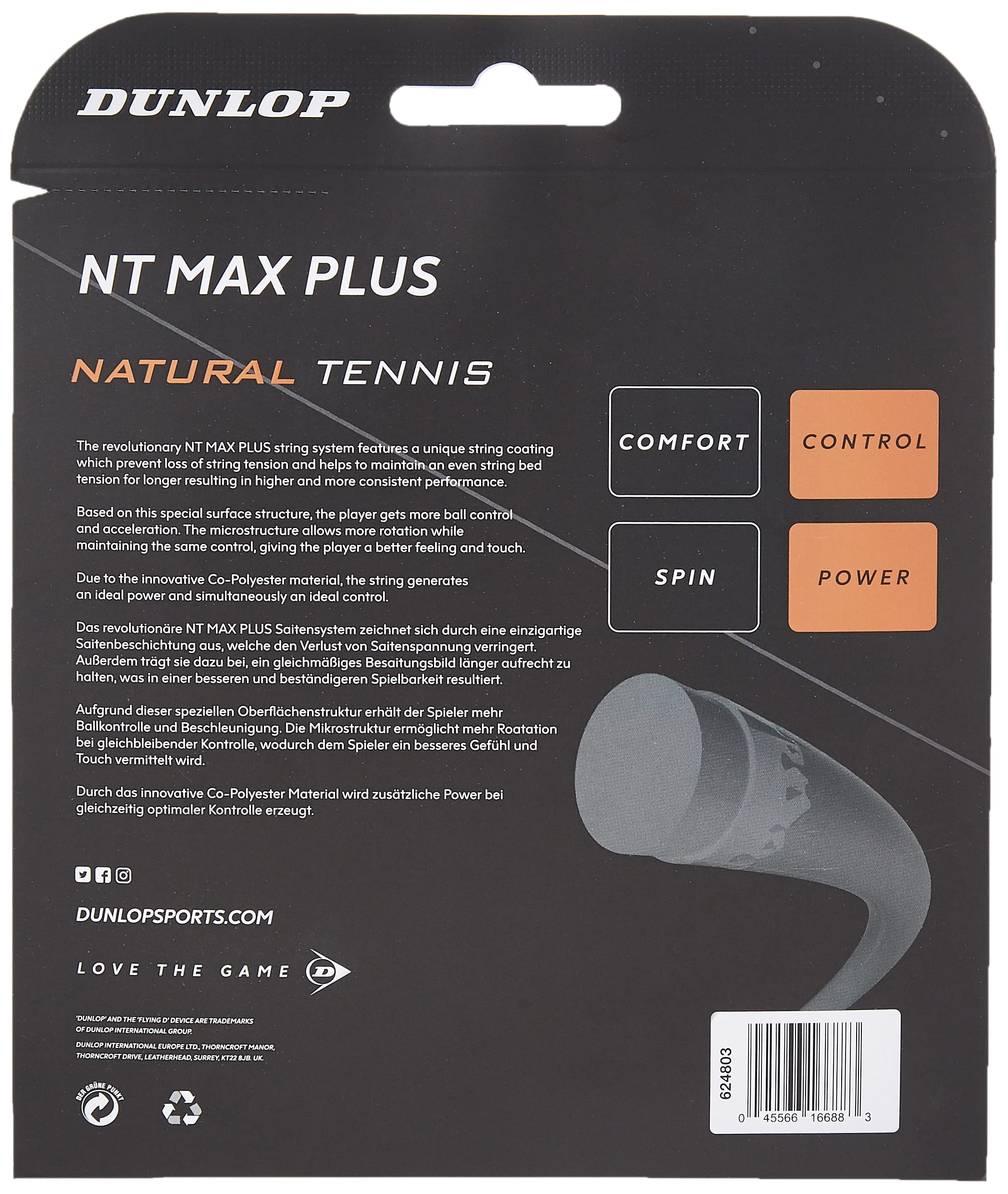 DUNLOP NT Max Plus 16G Tennis String, 1 set