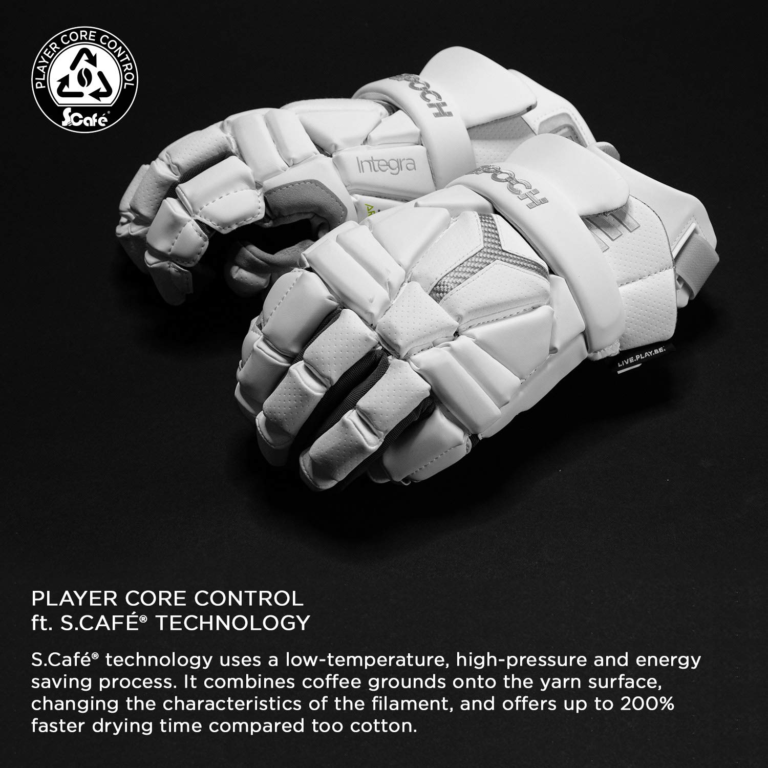 Epoch Integra Elite Lacrosse Gloves with Tri-Layer Dual-Density Foam and Adjustable Wrist, 12", Medium, Black