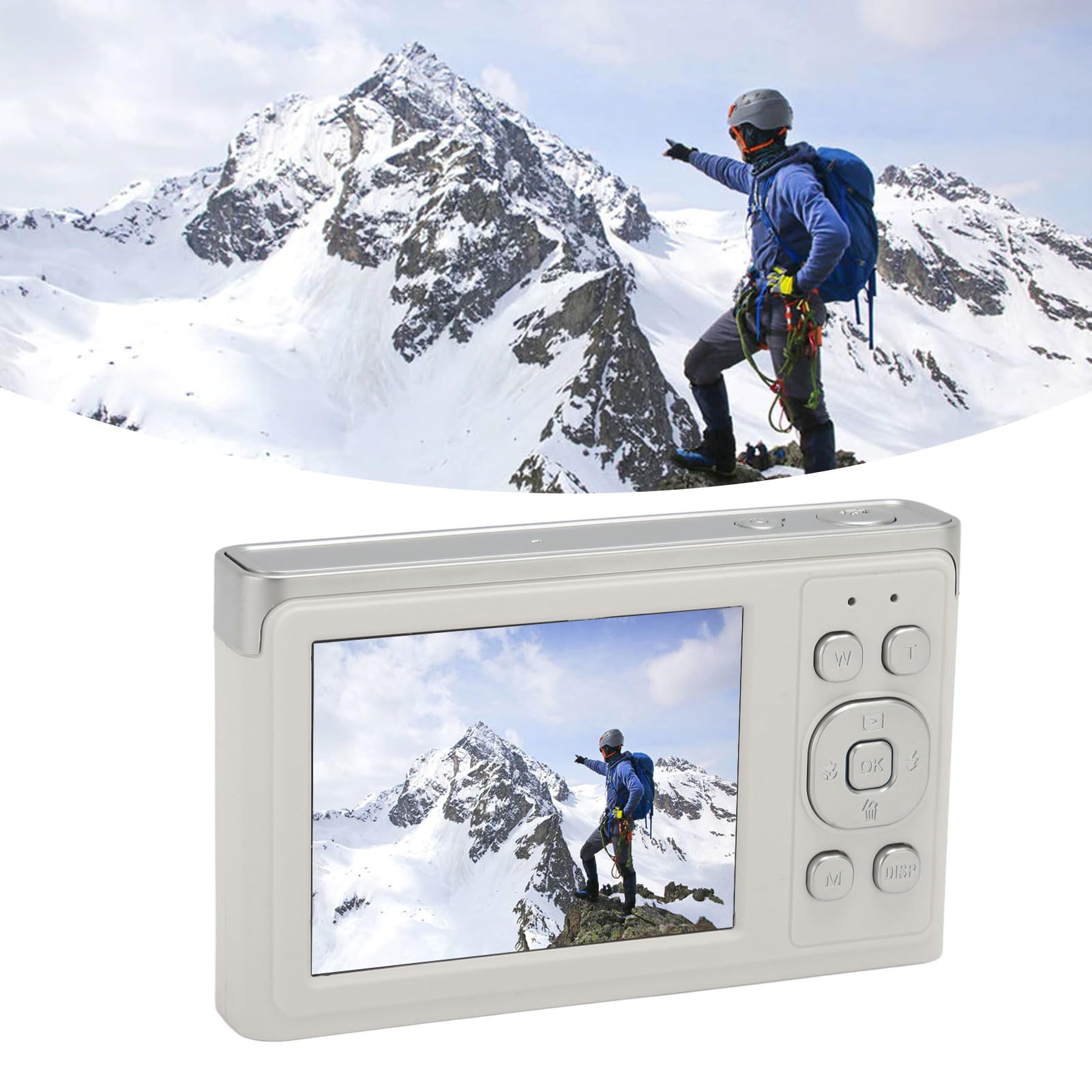 Digital Camera, 2.88 Inches IPS 4K Video Output 16X Zoom Digital Zoom Camera 50 MP for Travel (White)