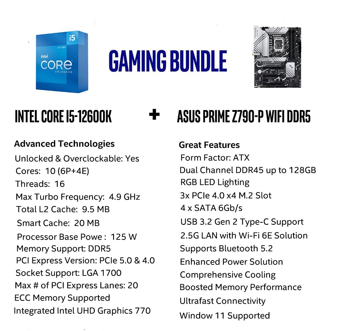 INLAND Micro Center Inte i9-13900K Desktop Processor 24 Cores up to 5.8 GHz Unlocked LGA1700 Desktop Processor with ASUS ROG Strix Z790-E WiFi DDR5 ATX Gaming Motherboard