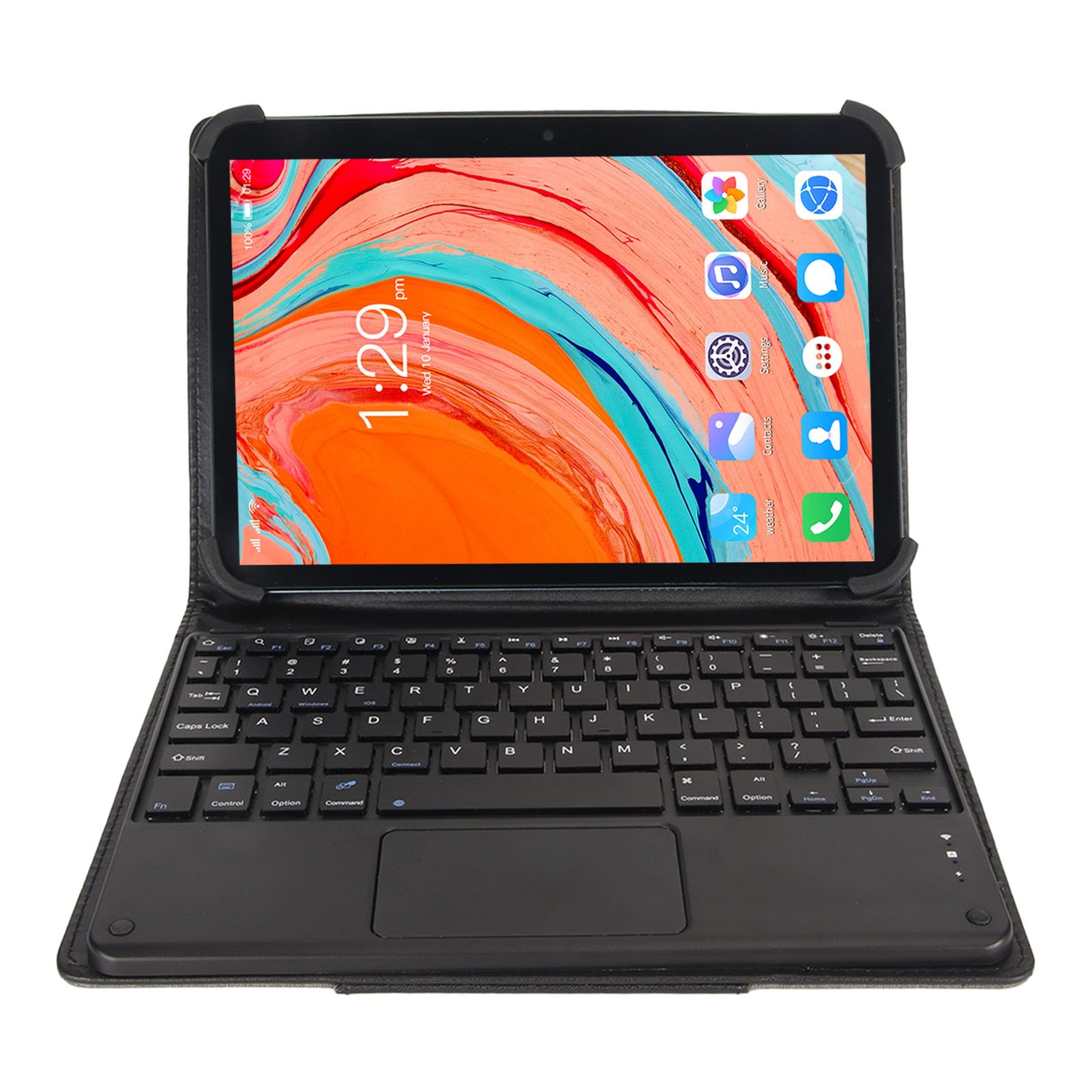 DAUERHAFT 10.1 Inch 2 in 1 Tablet, Tablet PC 6GB RAM 128GB ROM Octa Core Processor Dual Speakers 2.4G 5G Dual Band WiFi Rear 16MP for Learning for Work (US Plug)