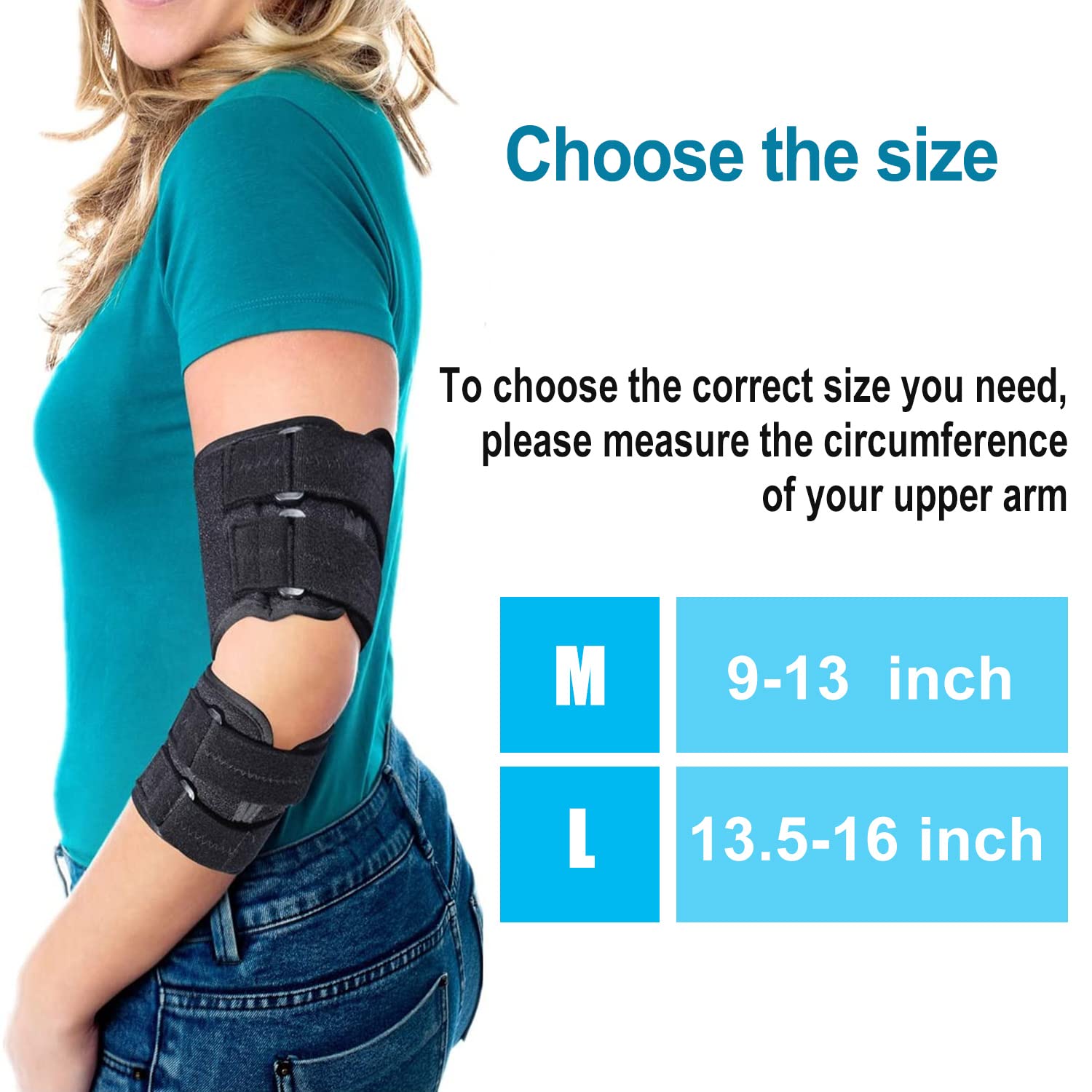 Elbow Brace Support Splint for Cubital Tunnel Syndrome and Arthritis Pain Relief , Adjustable Angle Stabilizer Brace ,Prevent Excessive Bending at night,Fits left and right Arms for Woman and Man- M