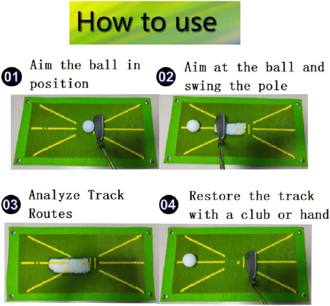 Golf Training Mat for Swing Detection Batting - Practice Golf Swing Path Mat Indoor Outdoor - Golf Swing Training Detection Mat - Golf Swing Impact Mat - Golf Swing Detection Hitting Mat