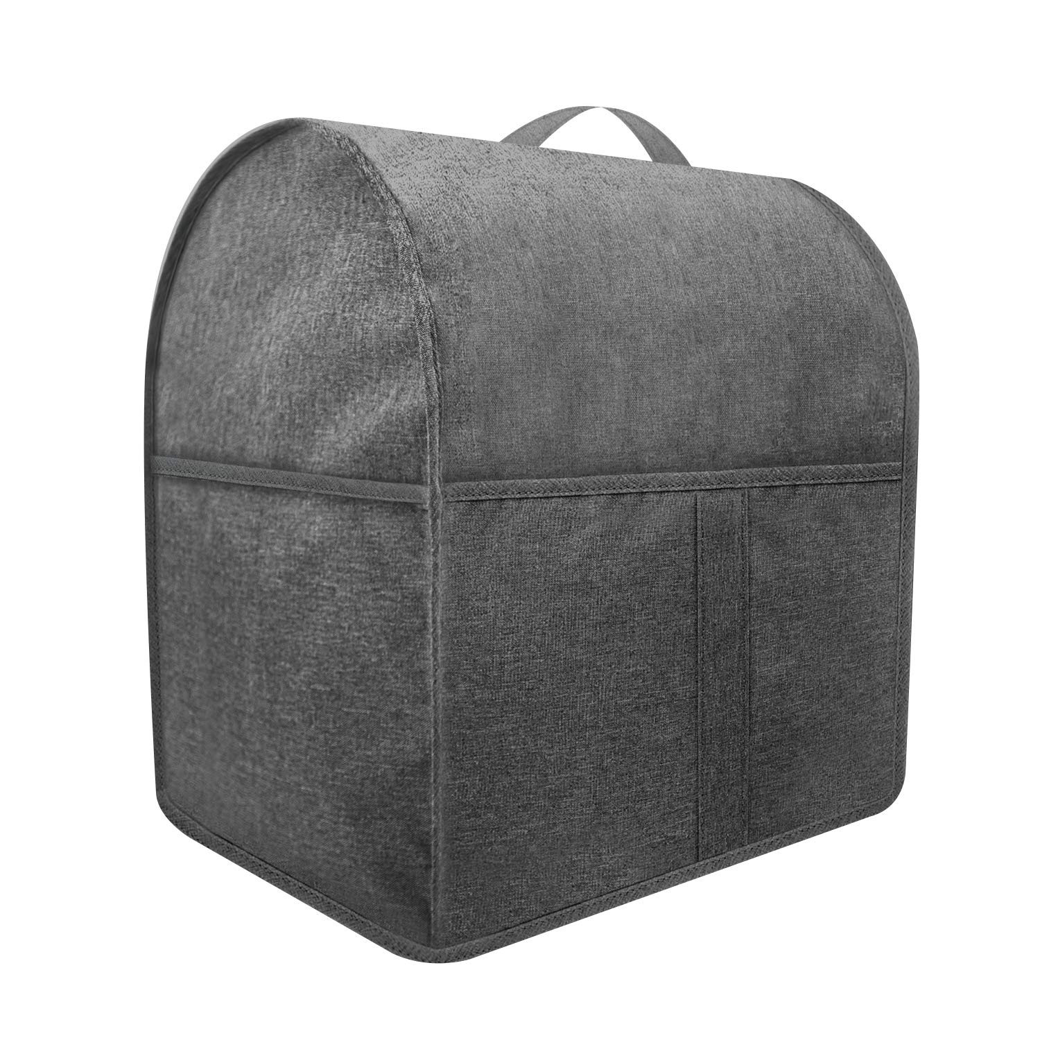 Dust Cover with 4.5-8 Quart Mixers, Cloth Cover with Pockets for Mixers and Extra Accessories… (Gray, Fits for 6-8 Quart)
