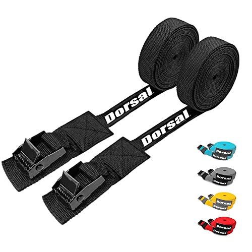 DORSAL Surfboard Kayak SUP Surf Roof Rack Tie Down Straps 15 FT (2) Black