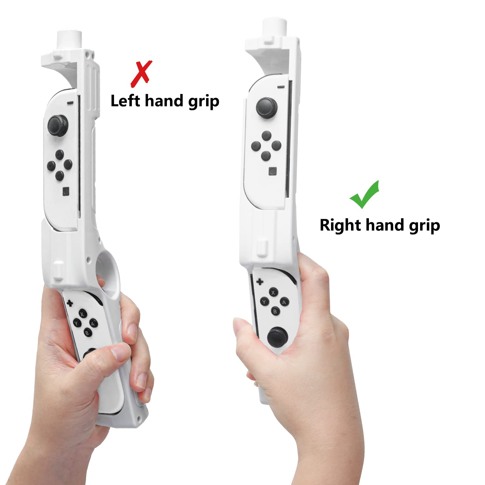 ECHZOVE Switch Controller Grip, Switch OLED Controller Hand Grip White