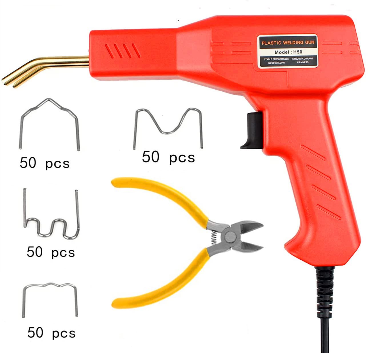 JIANPING Plastic Welder Kit for Car Bumper Repair, Hot Stapler Welding Gun, Plastic Welding Repair Kit with Carry Case (Red)