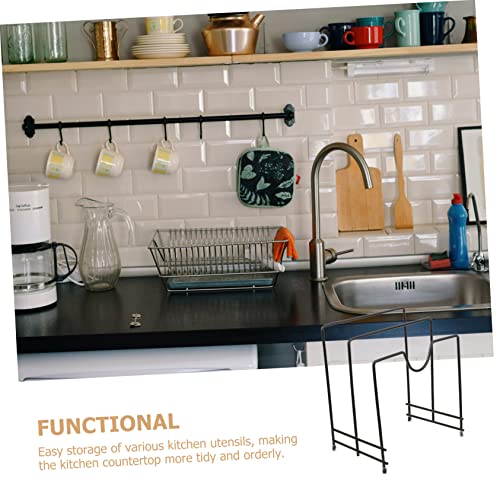 TIDTALEO Chopping Board Rack Kitchen Organizer for Pan Pot Lid Stand Baking Organizer Storage Pot Holders for Kitchen Cutting Board Storage Pan Lid Holder Carbon Steel Storage Box Pot Cover